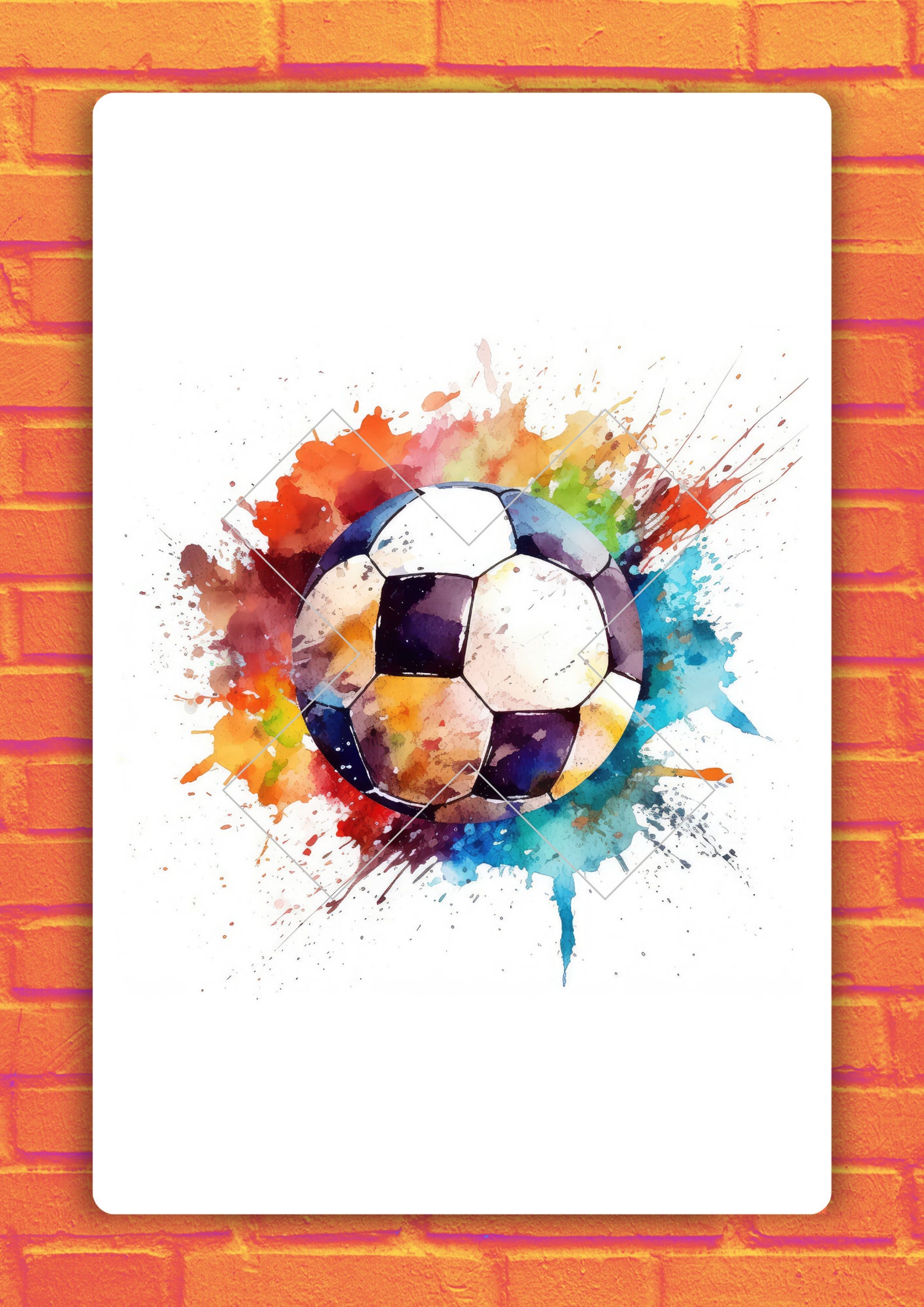 Digital Soccer Ball Drawing From Watercolor Splashes, Soccer Ball ...