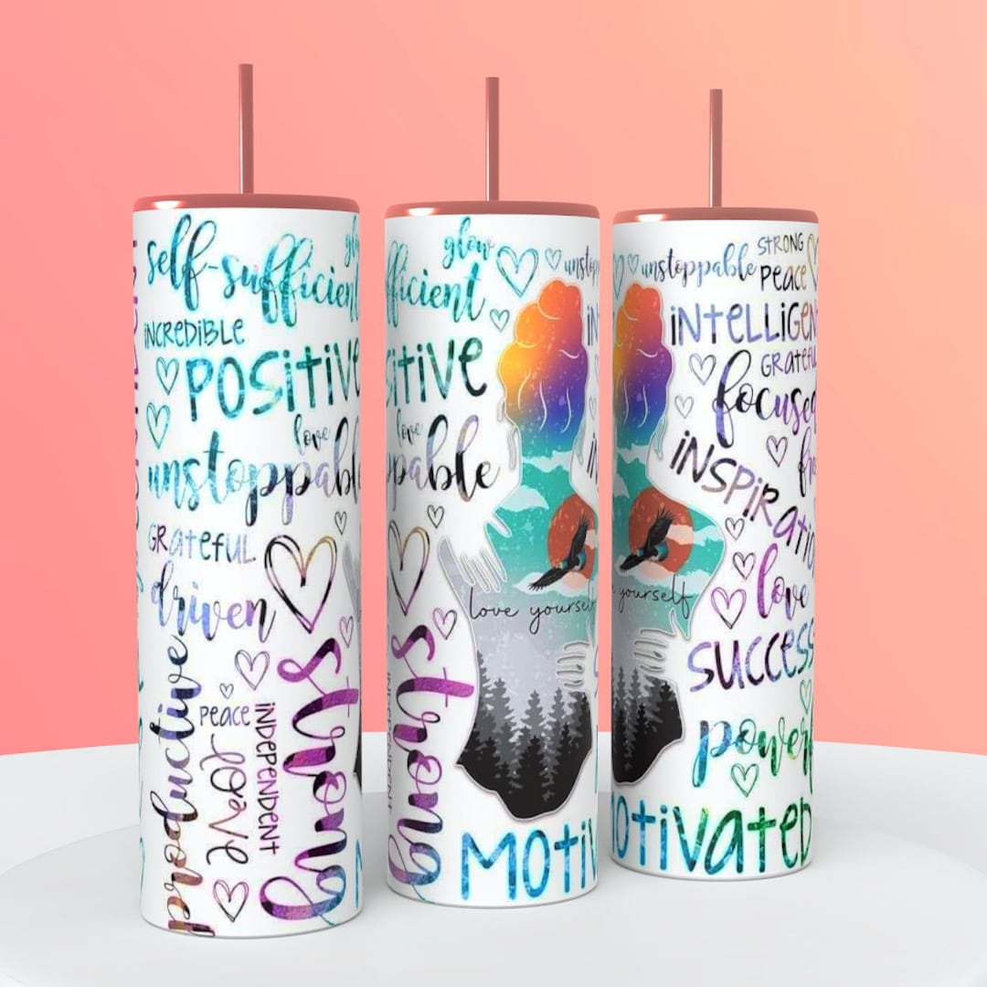 Daily Affirmations Tumbler Mug Cup Motivate Positive Humble Inspire ...