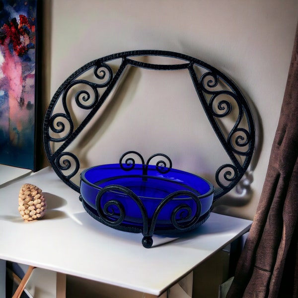 Glass and Wrought Iron Vase - Etsy