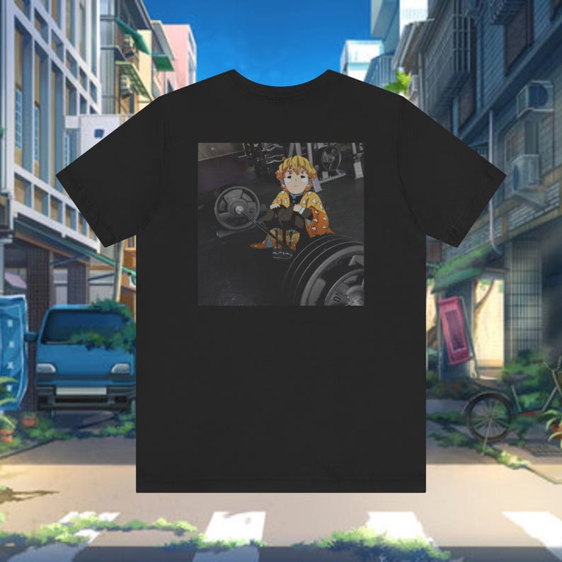 Back Demon Slayer Gym Shirt, Kimetsu Pump Cover, Zenitsu Anime Tee ...
