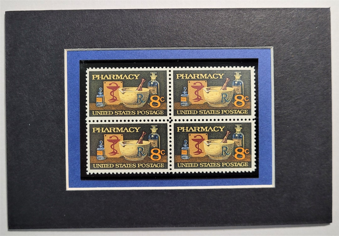 PHARMACY - Pharmacist - 4x6 Matted Display - Block of 4 U.S. Postage ...
