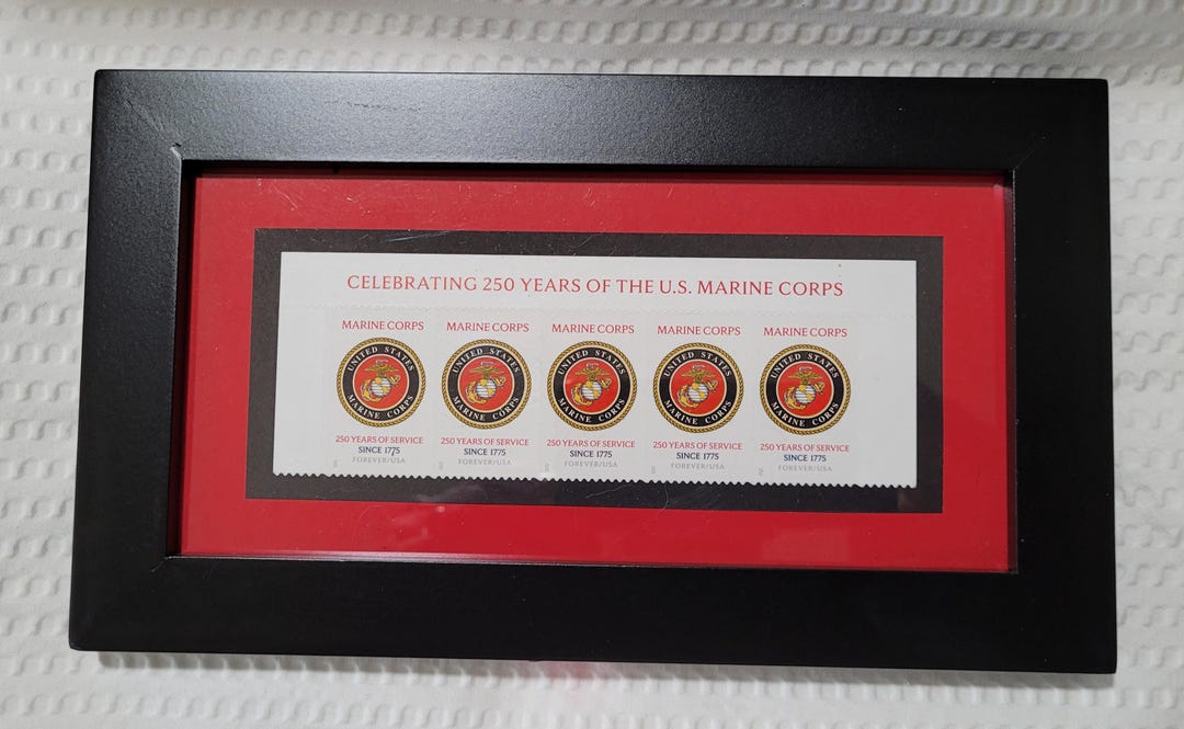 U.S. Marine Corps - USMC - 250th Anniversary - Framed Set of 5 Mint U.S ...