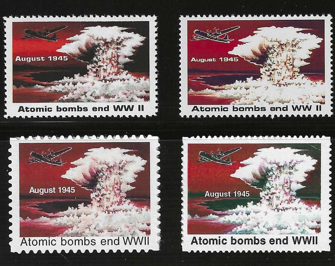 ATOMIC BOMBS End WWII - Rescinded 1995 "stamps" - 4 Diff. Types ...