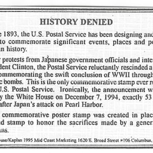 ATOMIC BOMBS End WWII Rescinded 1995 stamps 4 Diff. Types complete Set ...