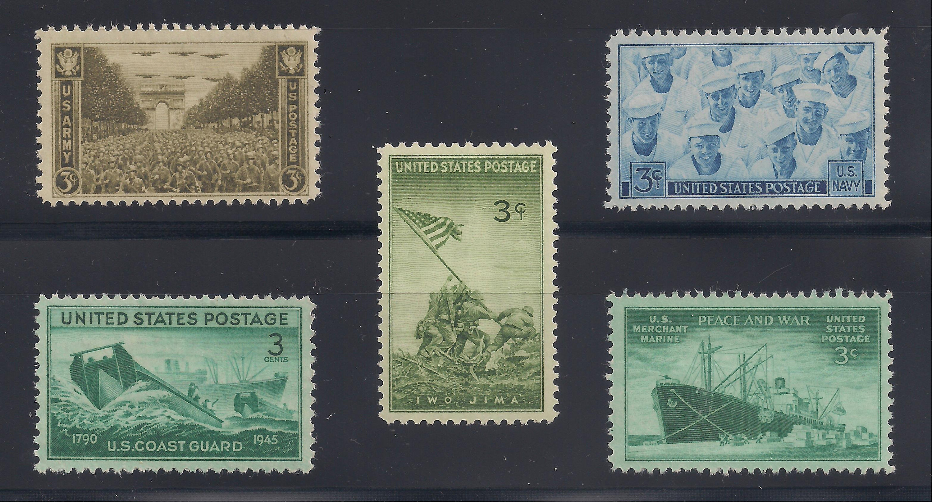 Collection of 5 Original WWII U.S. Stamps Army Navy - Etsy