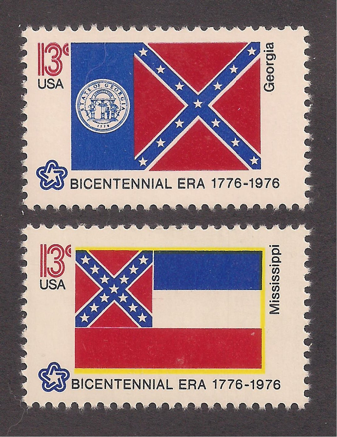 Former GEORGIA & MISSISSIPPI State Flags - U.S. Postage Stamps Issued ...