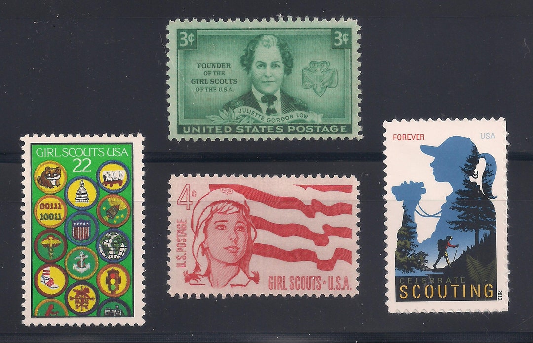 GIRL SCOUTS STAMPS - Scouting - Set of 4 Different U.S. Postage Stamps ...