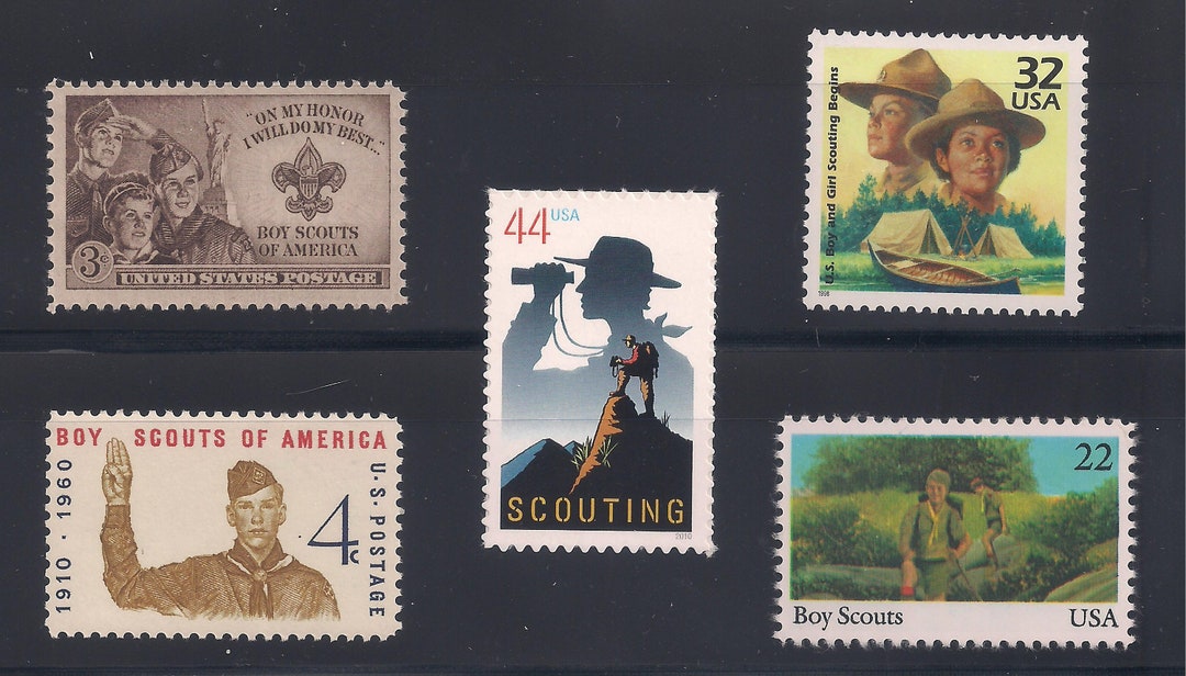 BOY SCOUTS STAMPS - Scouting - Set of 5 Different U.S. Postage Stamps ...