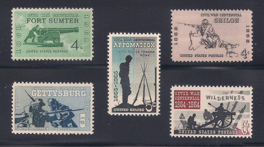 CIVIL WAR STAMPS - Set of 5 Vintage Civil War Centennial U.S. Postage ...