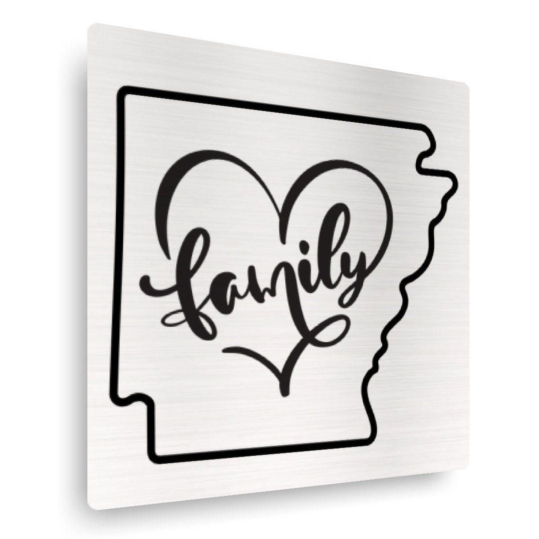 Horizontal Metal Art Love Arkansas Family Metal Sign Arkansas ...
