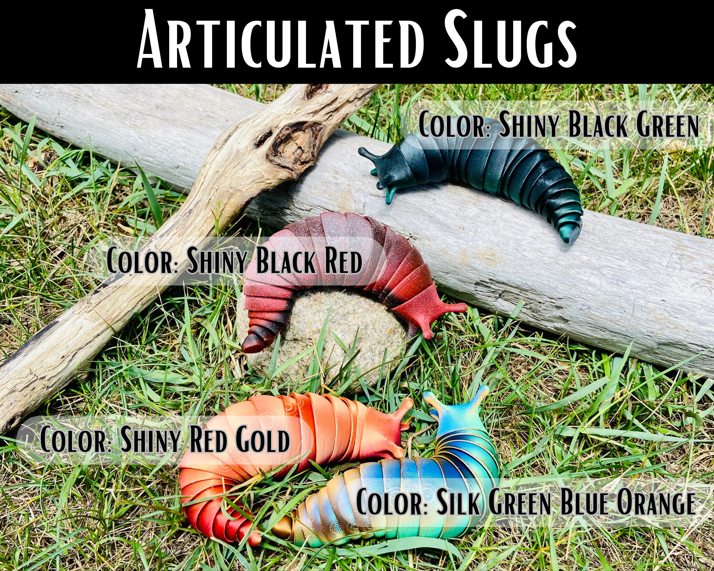 Slug Fidget, 3D Printed, Slug Fidget Toy, Articulated Slug, Made to ...