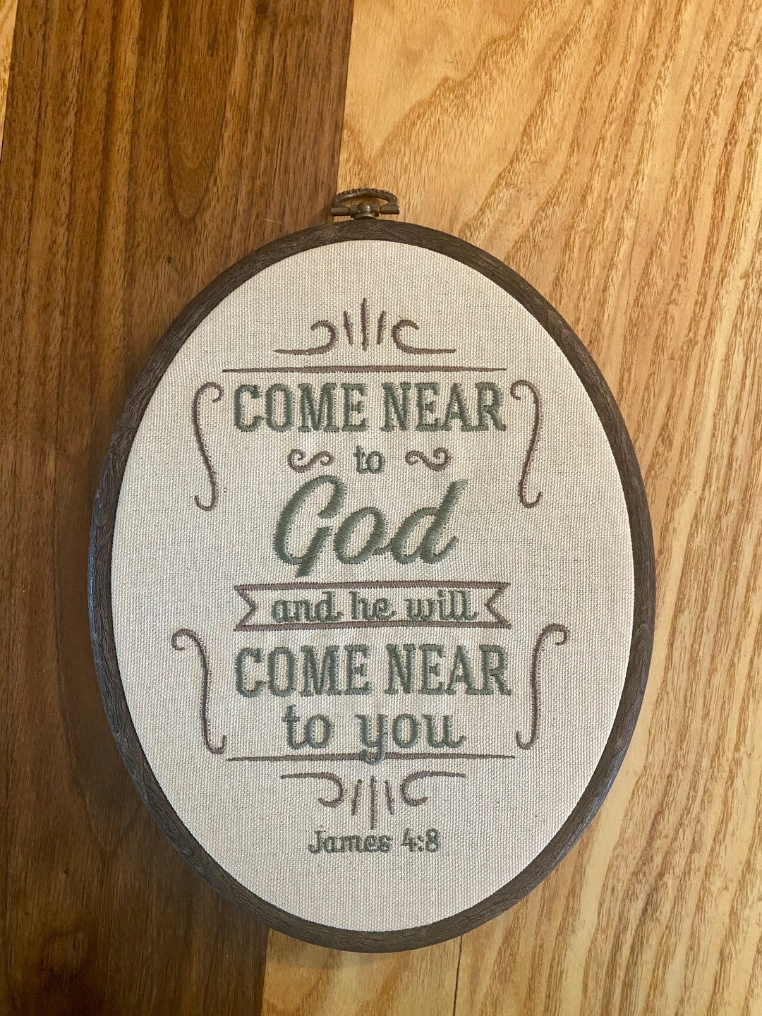 Come Near to God Finished Embroidery Hoop Decor, Scripture Embroidery ...