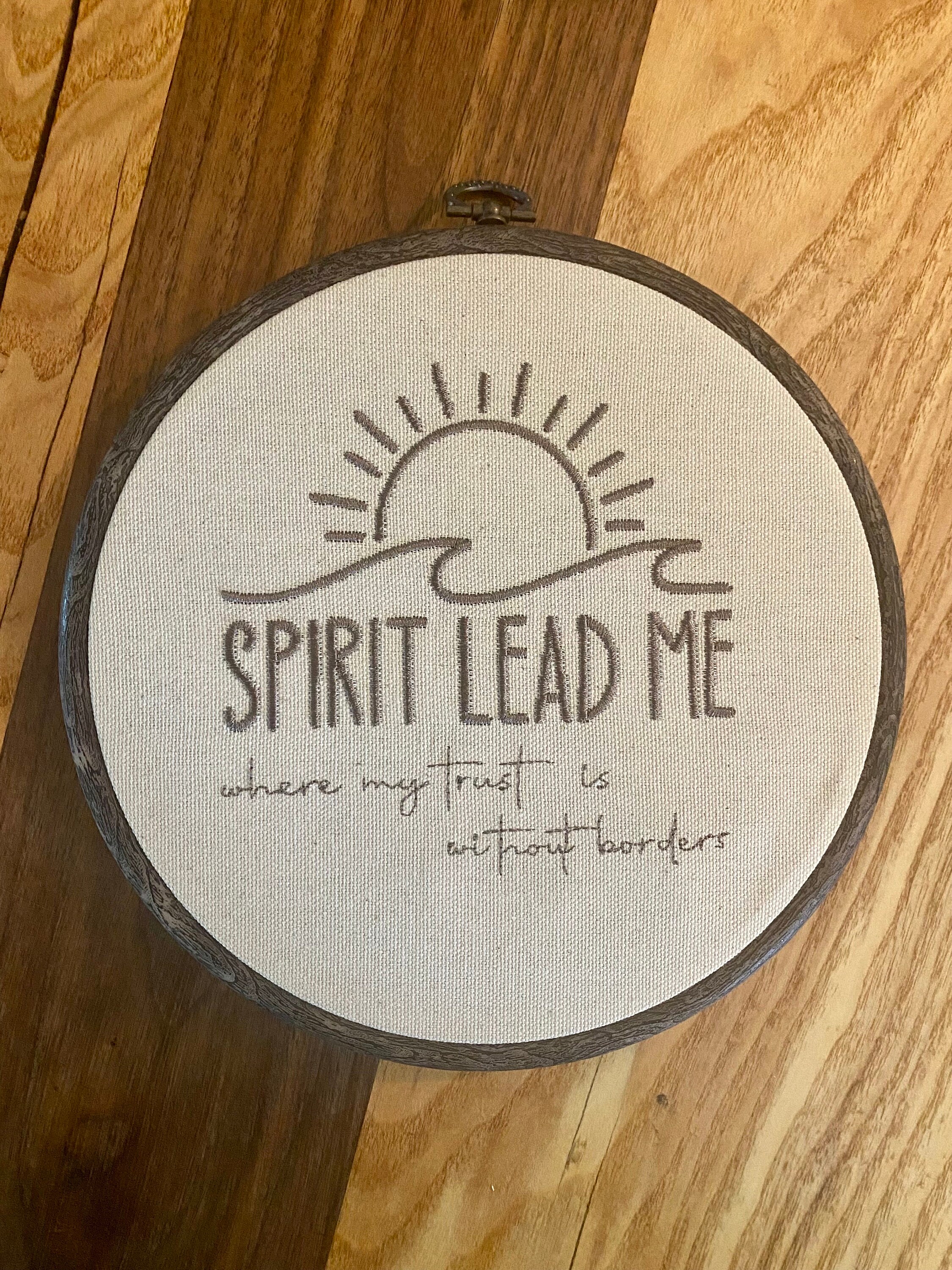 Spirit Lead Me Finished Embroidery Hoop Wall Decor, Scripture ...