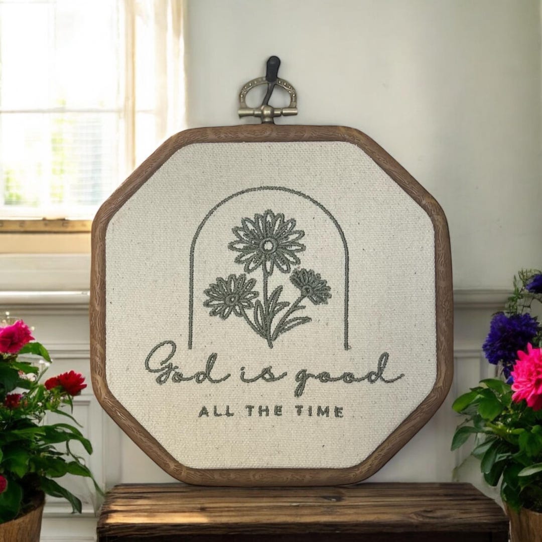 God is Good All the Time Bible Verse Finished Embroidery Hoop Wall ...