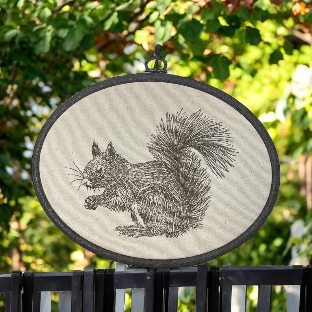 Sneaky Squirrel Finished Embroidery Hoop Wall Hanging, Woodland Decor ...