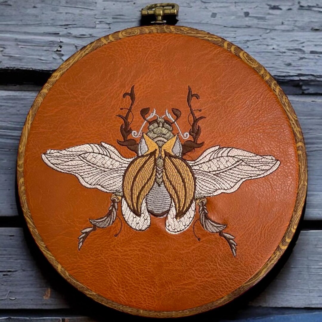 Royal Beetle Finished Embroidered Hoop Wall Decor, Insects Embroidery ...