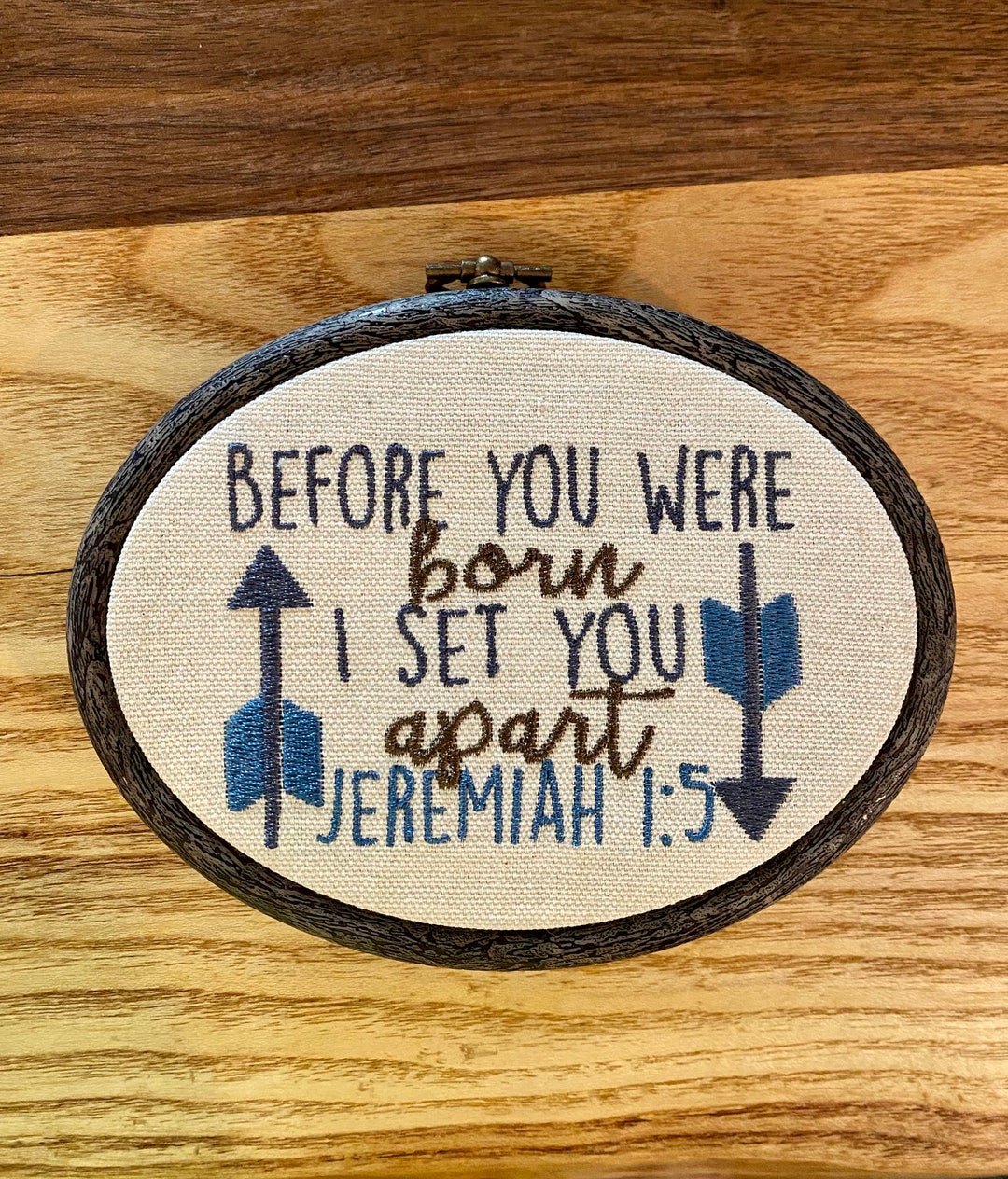 Before You Were Born Finished Embroidery Hoop Wall Decor, Scripture ...