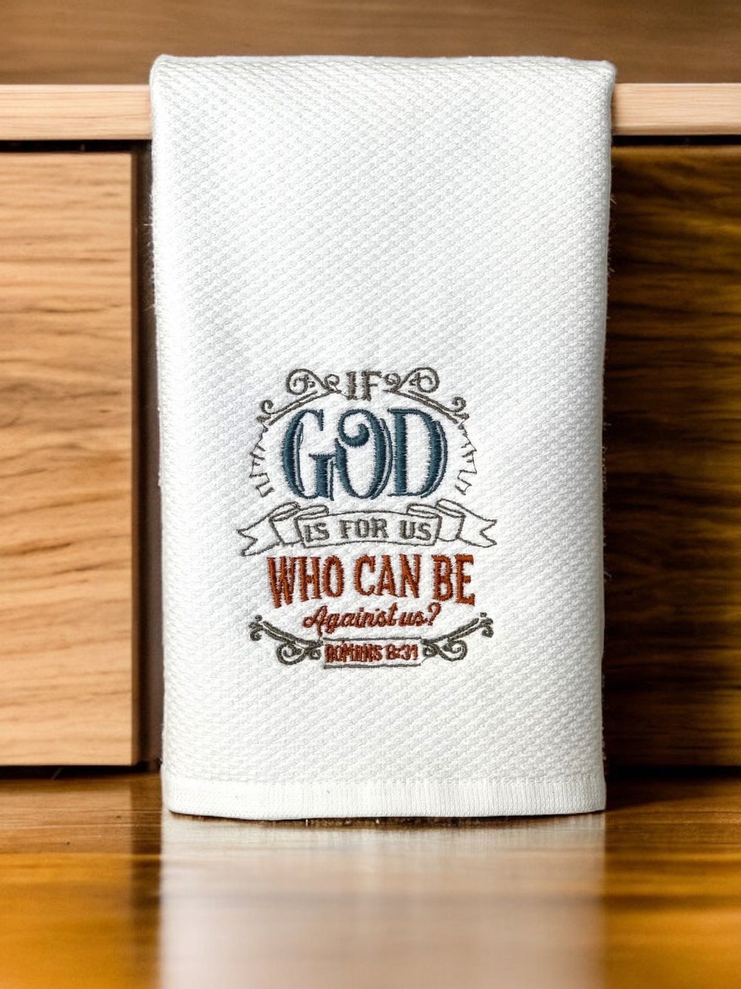 God is for Me Embroidered Kitchen Hand Towel Scripture Decor - Etsy