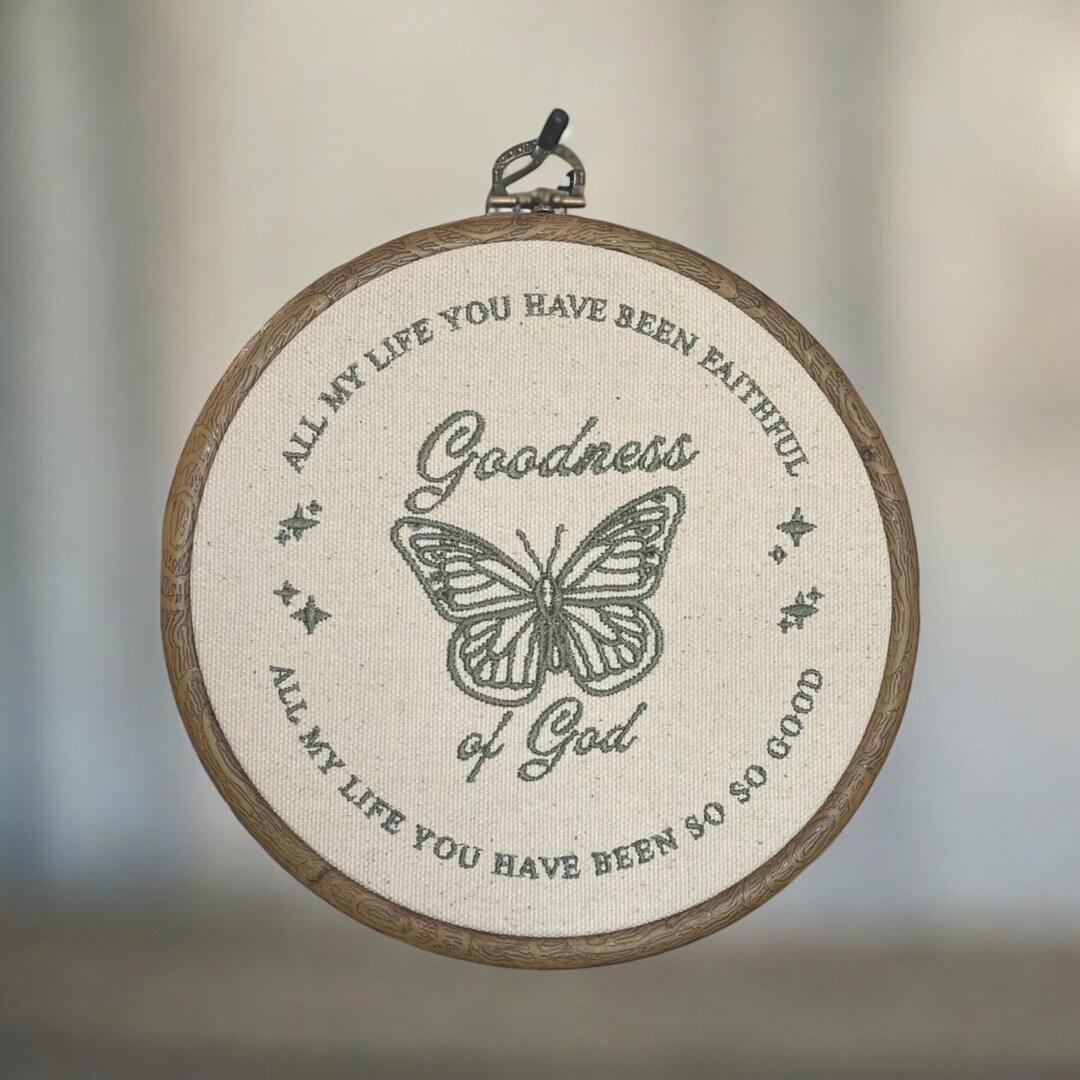 Goodness of God Bible Verse Finished Embroidery Hoop Wall Decor ...