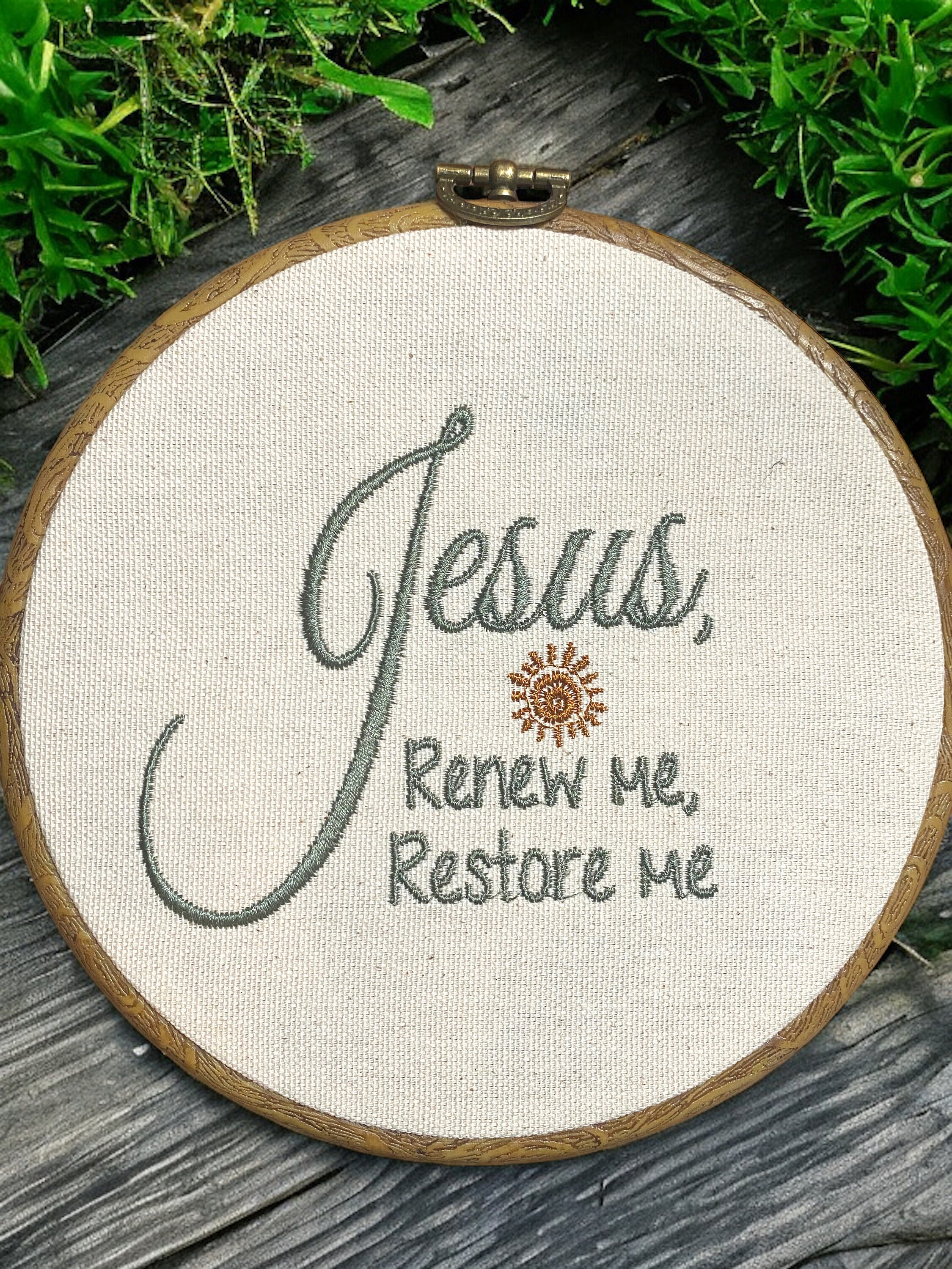 Jesus Renew Me Restore Me Finished Embroidery Hoop Wall Art Decor ...