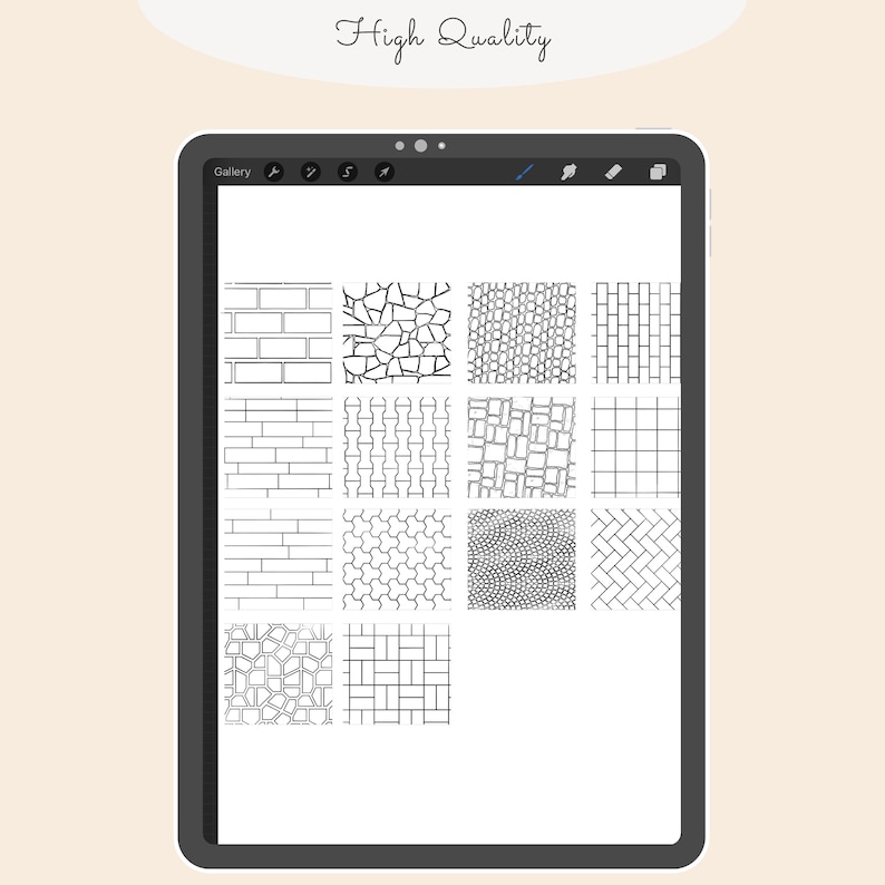 Pavement Pattern Brushes for Procreate - Stone Pavement Hatch Stamp ...