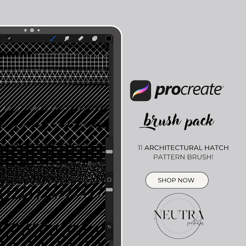Architectural Hatch Pattern Brushes for Procreate - Technical Wall ...