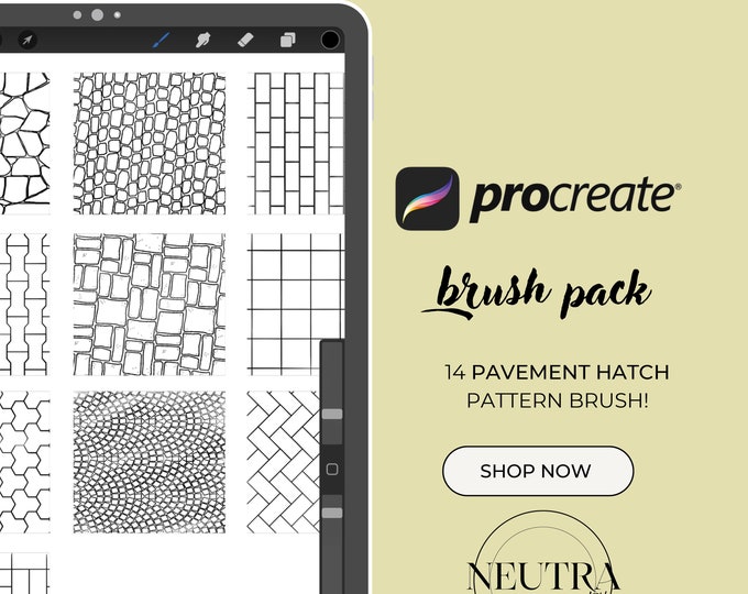 Pavement Pattern Brushes for Procreate - Stone Pavement Hatch Stamp Brush for Architectural and ...
