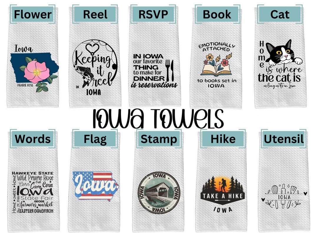 Iowa Kitchen Towels, Iowa State Kitchen Towels, Iows Decorations, Iows ...
