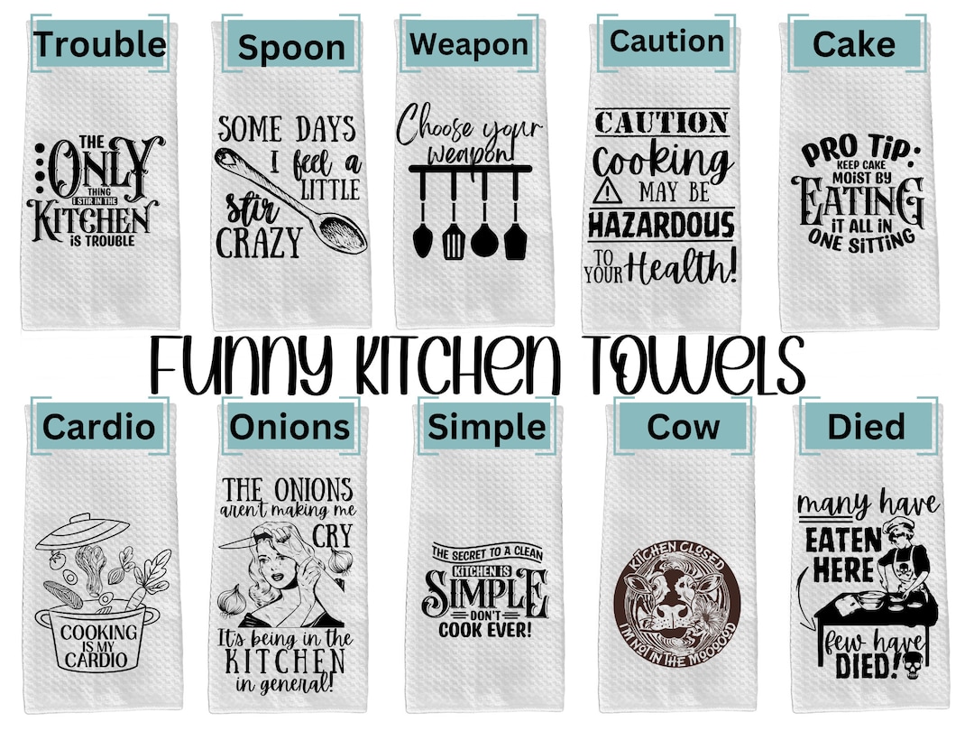 Funny Kitchen Towel, Funny Kitchen Towel, Kitchen Towel, Bridal Shower ...