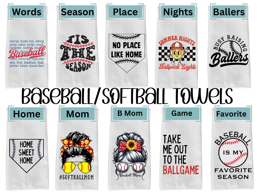 Baseball Kitchen Towel, Softball Kitchen Towel, Kitchen Towels, Kitchen ...
