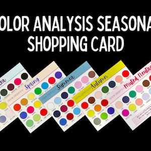 Seasonal Color Analysis Shopping Card: DIY Color Palette Guide - Etsy