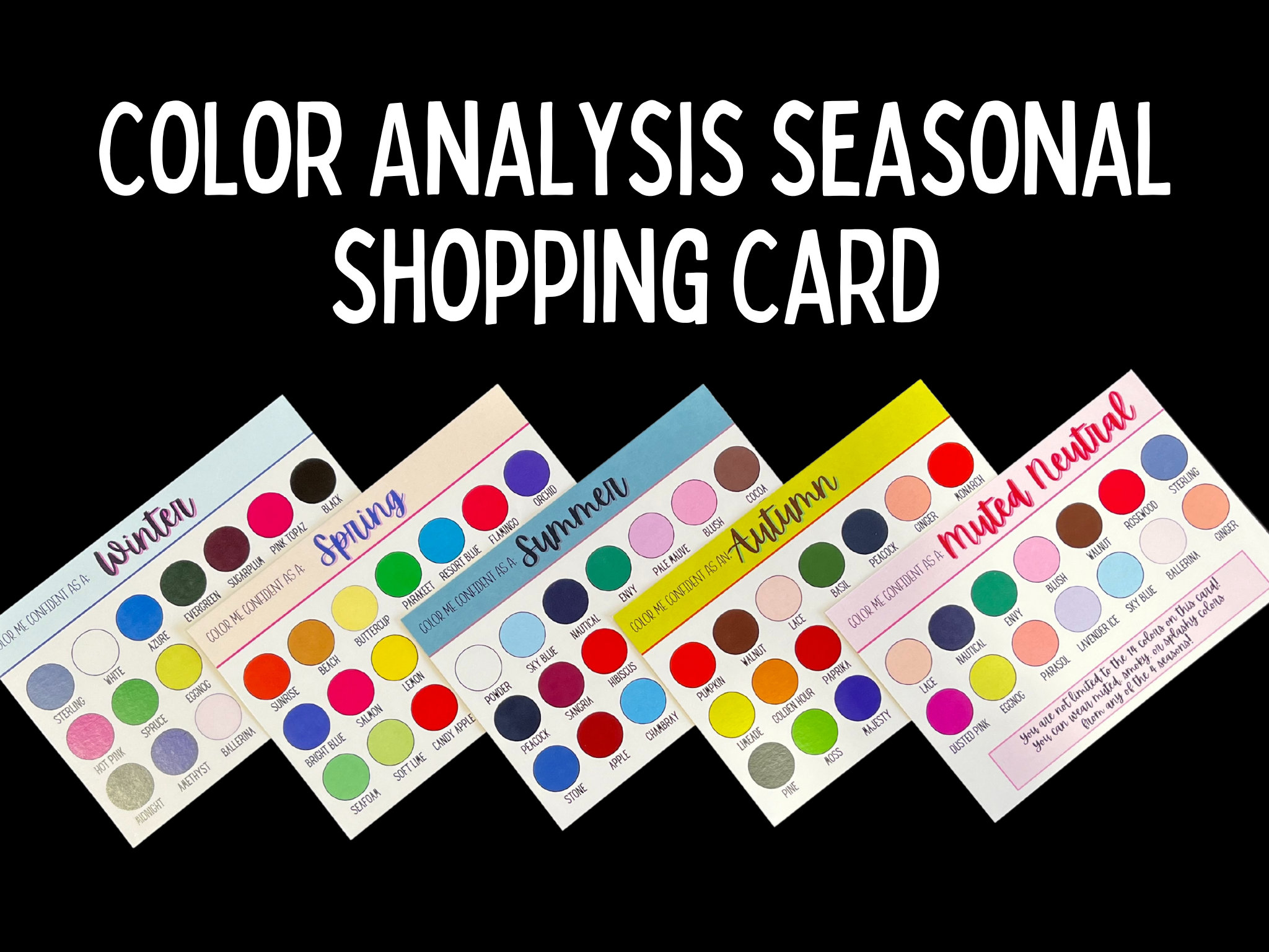 Color Analysis Kit Seasonal Shopping Color Card, Color Analysis Kit ...