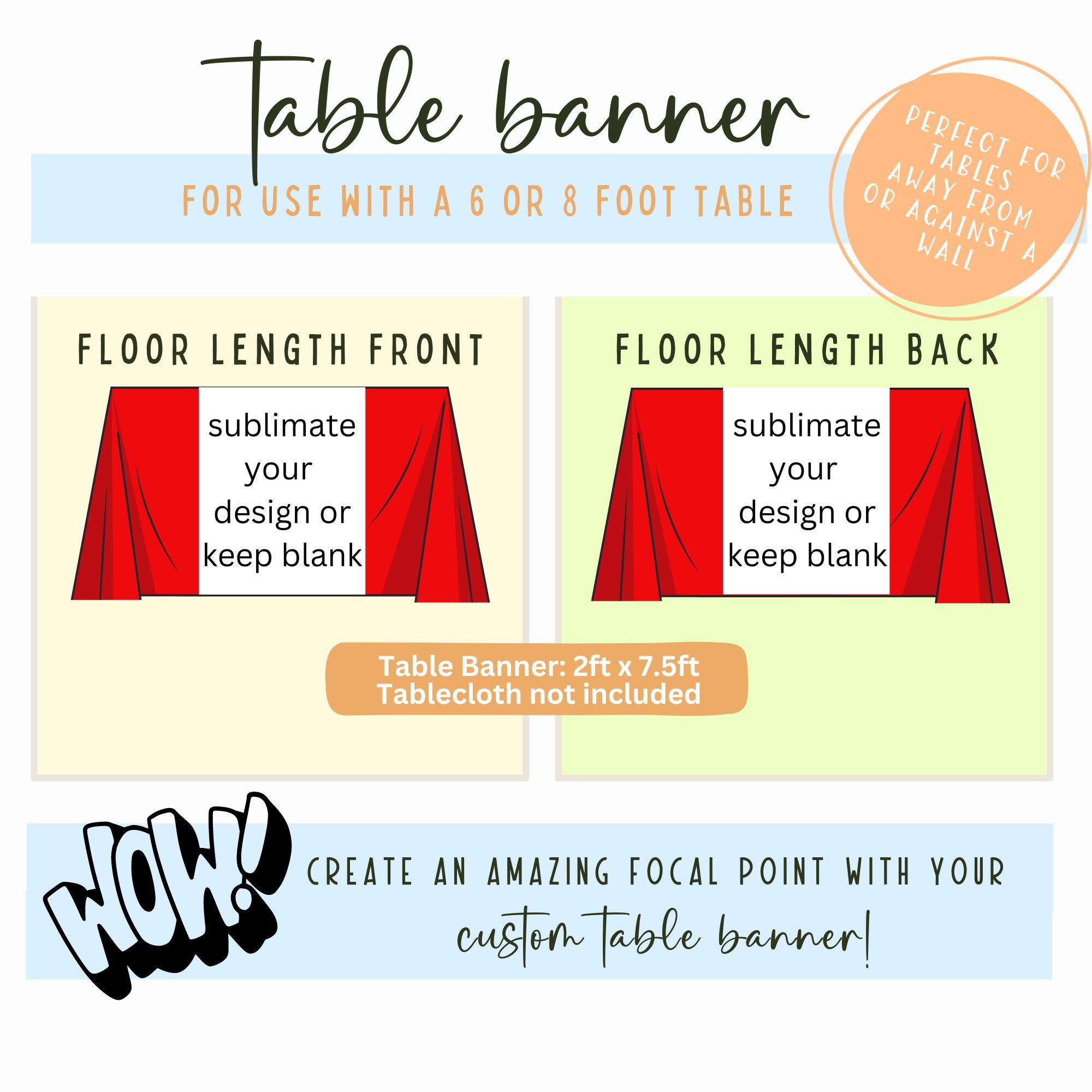Sublimation Blank Table Banner, Sublimation Blank, 100% Polyester ...