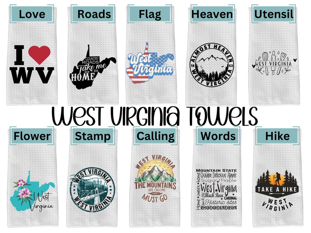 West Virginia Themed Kitchen Towel, Funny Kitchen Towel, West Virginia ...
