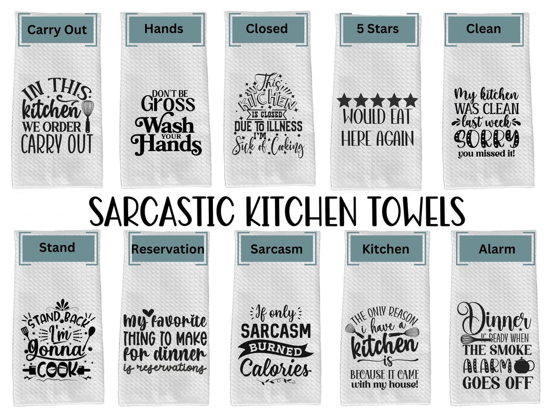 Sarcastic Kitchen Towel Funny Kitchen Towel Kitchen Towel - Etsy
