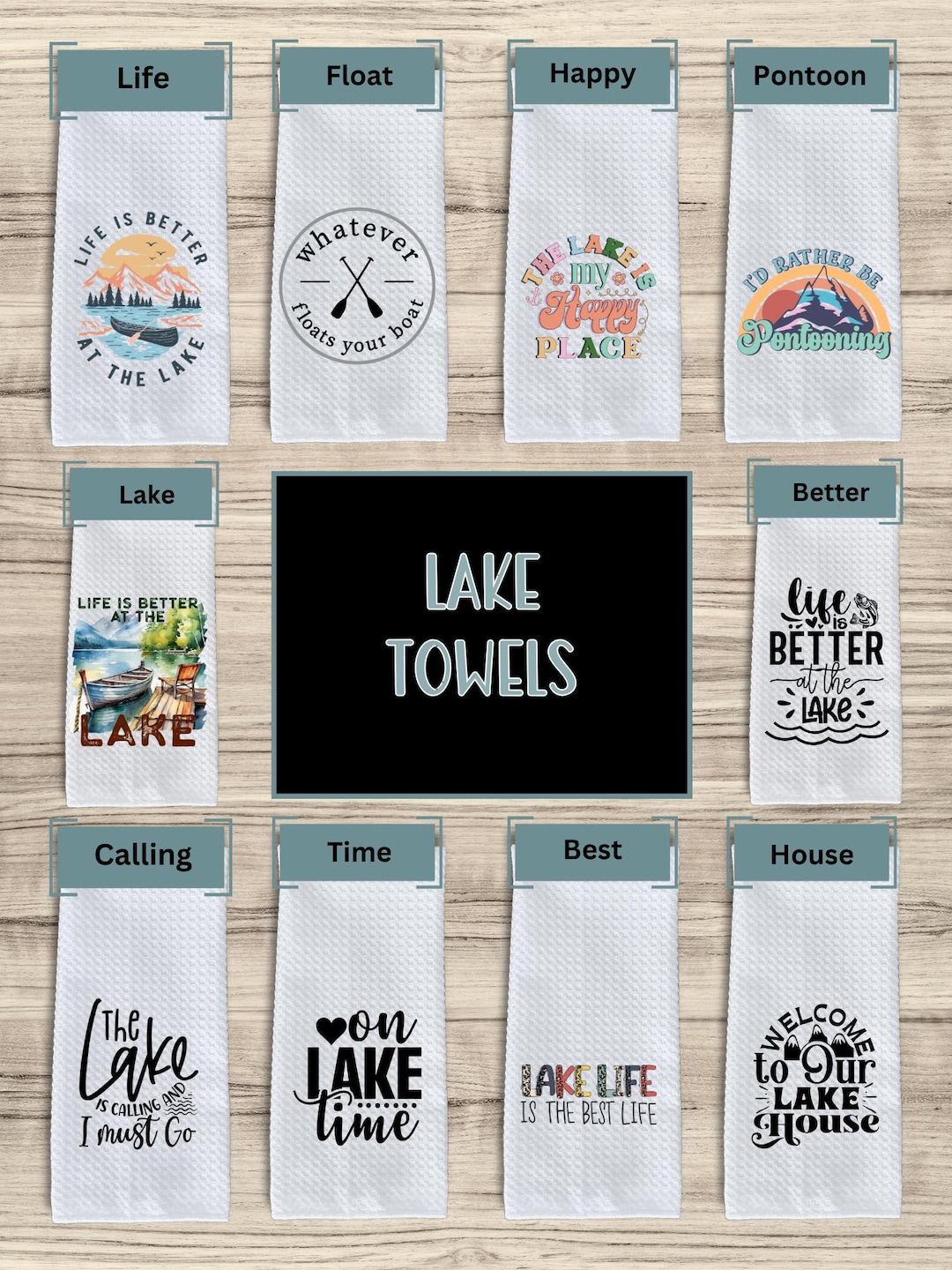 Lake House Kitchen Towel: Waffle Weave Microfiber Decor - Etsy