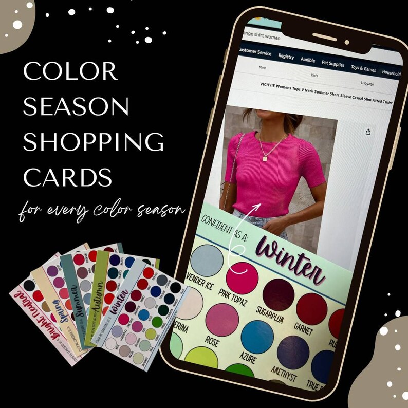 Seasonal Color Analysis Shopping Card: DIY Color Palette Guide - Etsy
