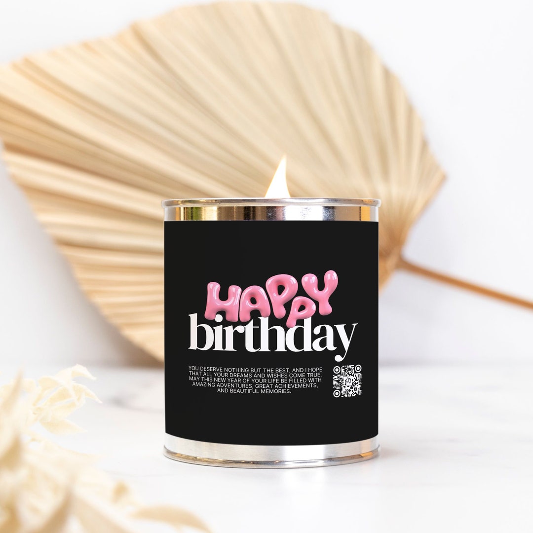 Happy Birthday Spotify Playlist Candle Natural Coconut Soy - Etsy
