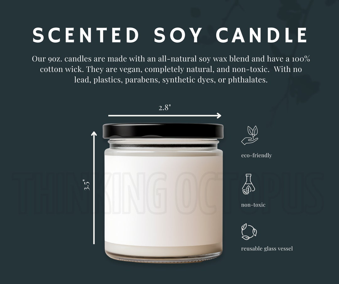 Candle Mockup // Candle Size Chart // Jar Candle Mockup // Soy Candle ...