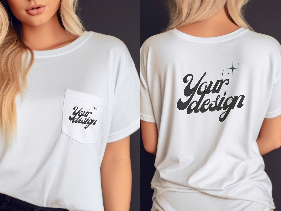 White T-shirt Mockup Front Back Mockup Bellacanvas 3021 Back T-shirt ...