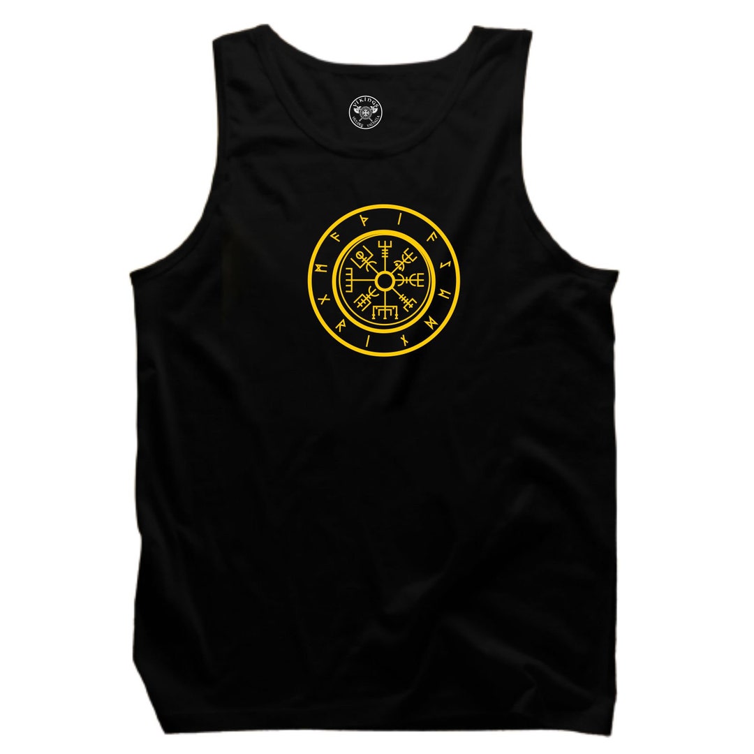 Vegvisir Compass Vest Vikings Clothing Victory or Valhalla Runic Pagan ...