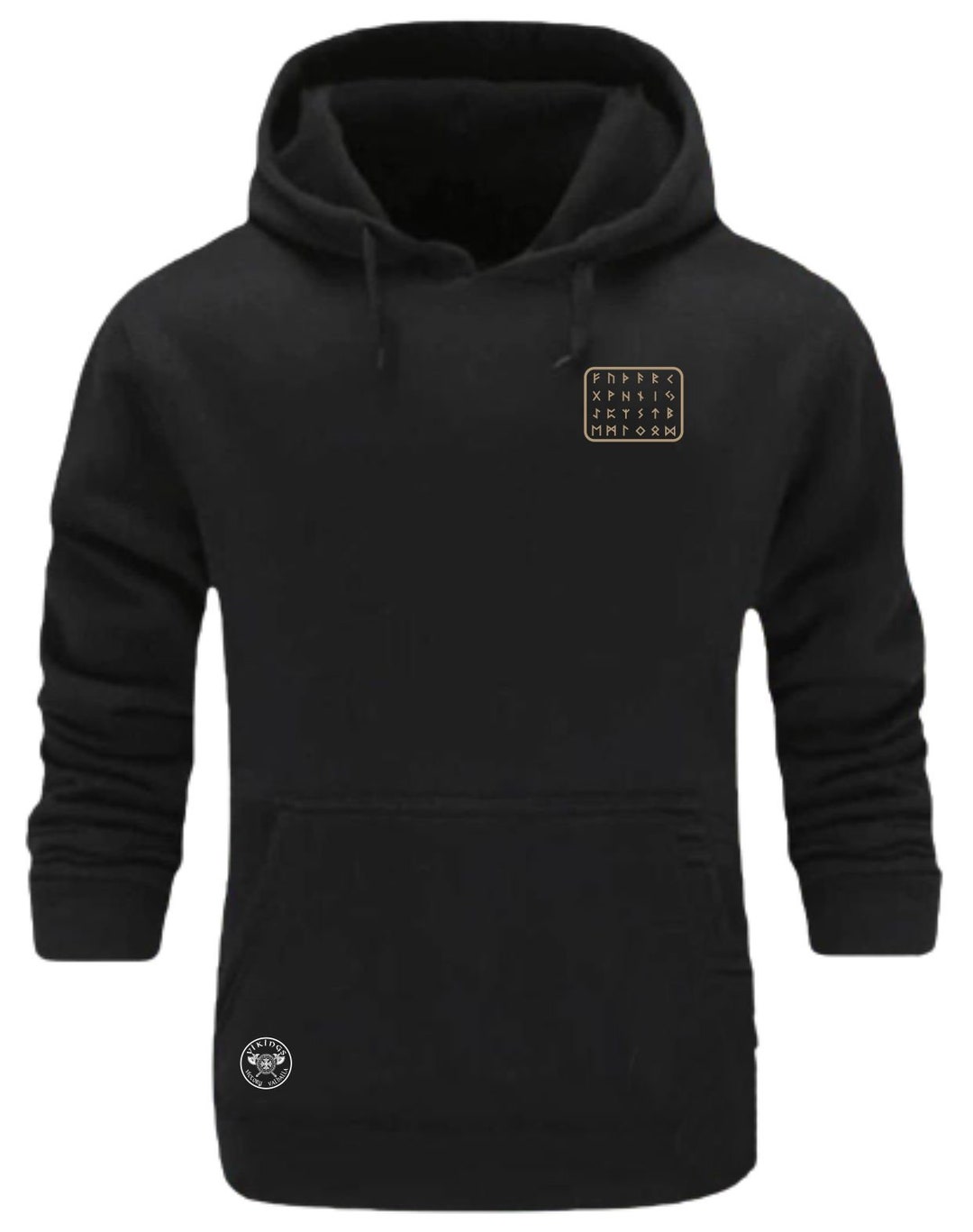 Nordic Runes Hoodie Small Vikings Clothing Victory or Valhalla Pagan ...