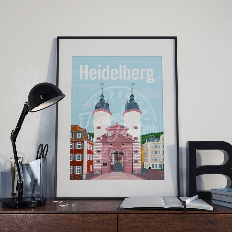 Poster Heidelberg Bridge Gate - Etsy