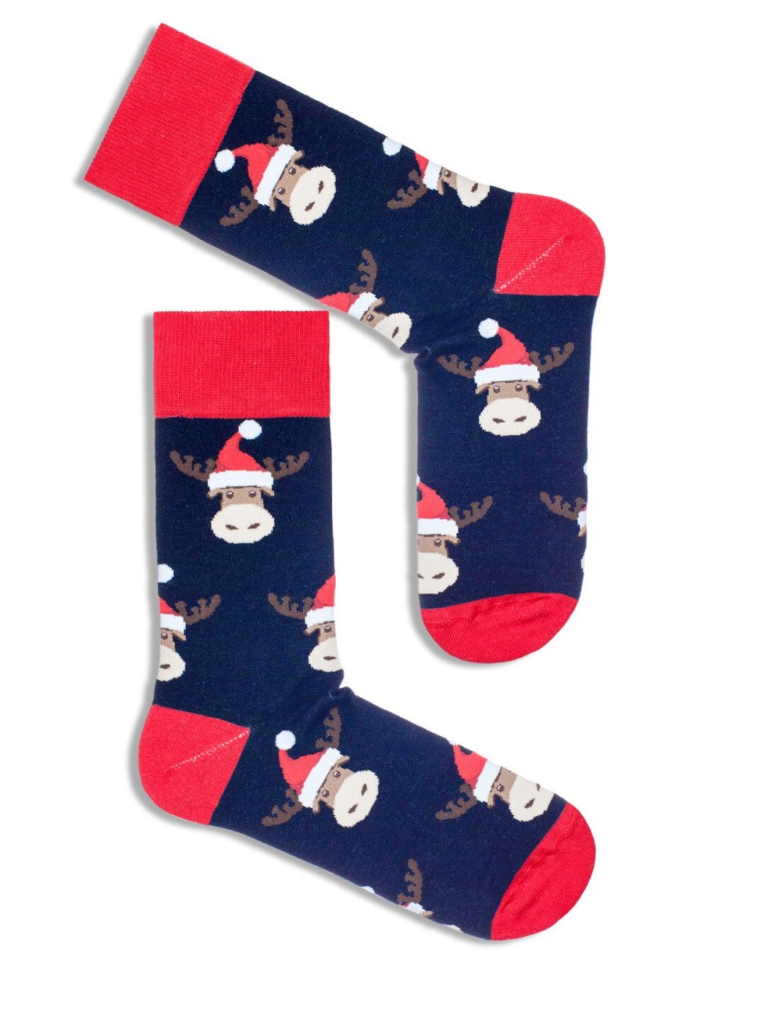 Reindeer in Santa Hat Christmas Socks Unisex,cozy,gift Idea,casual ...