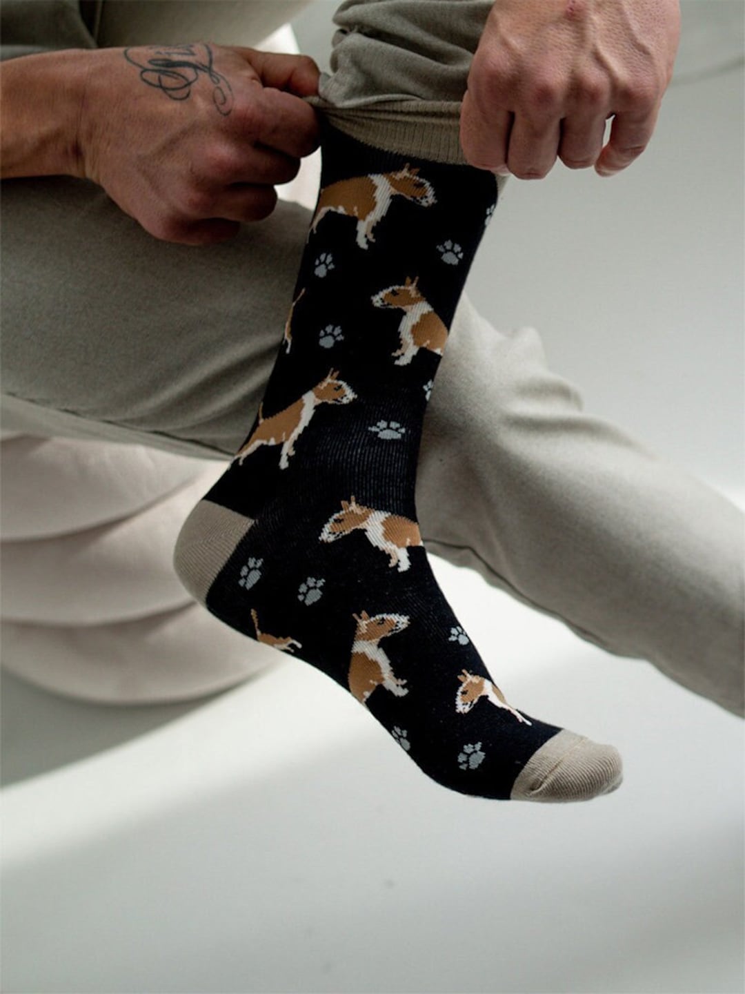 Bull Terrier Socks Unisexcozygift Ideacasual - Etsy