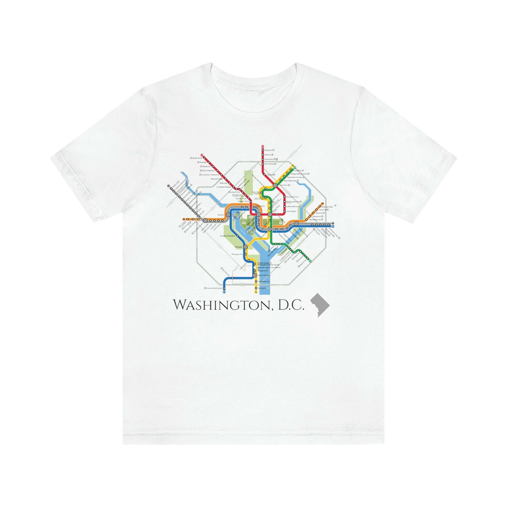 Show Your DC Pride in Style With This Washington DC Metro Map T-shirt ...