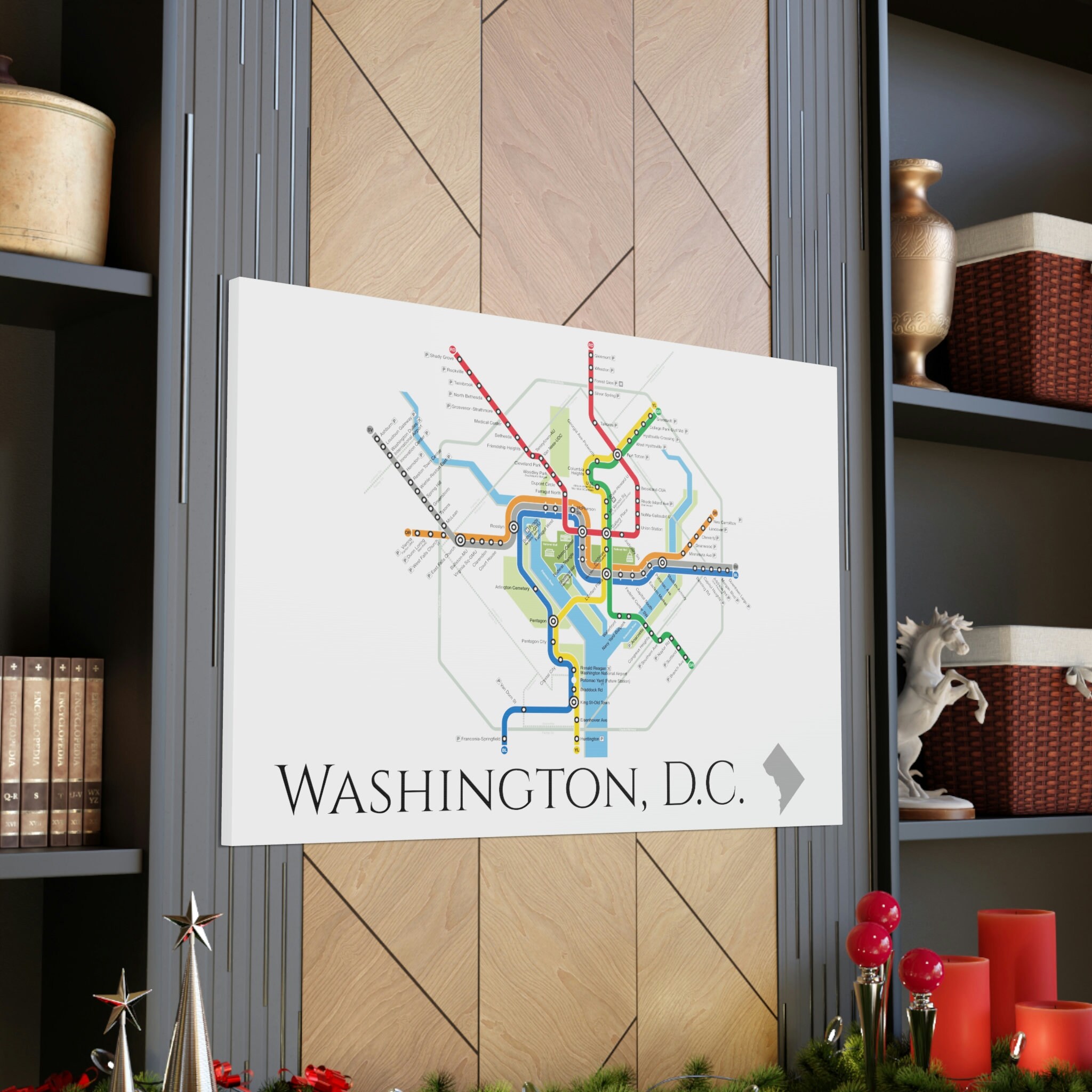 Washington, D.C. Metro Map Canvas Print - Detailed Wall Art for Home ...