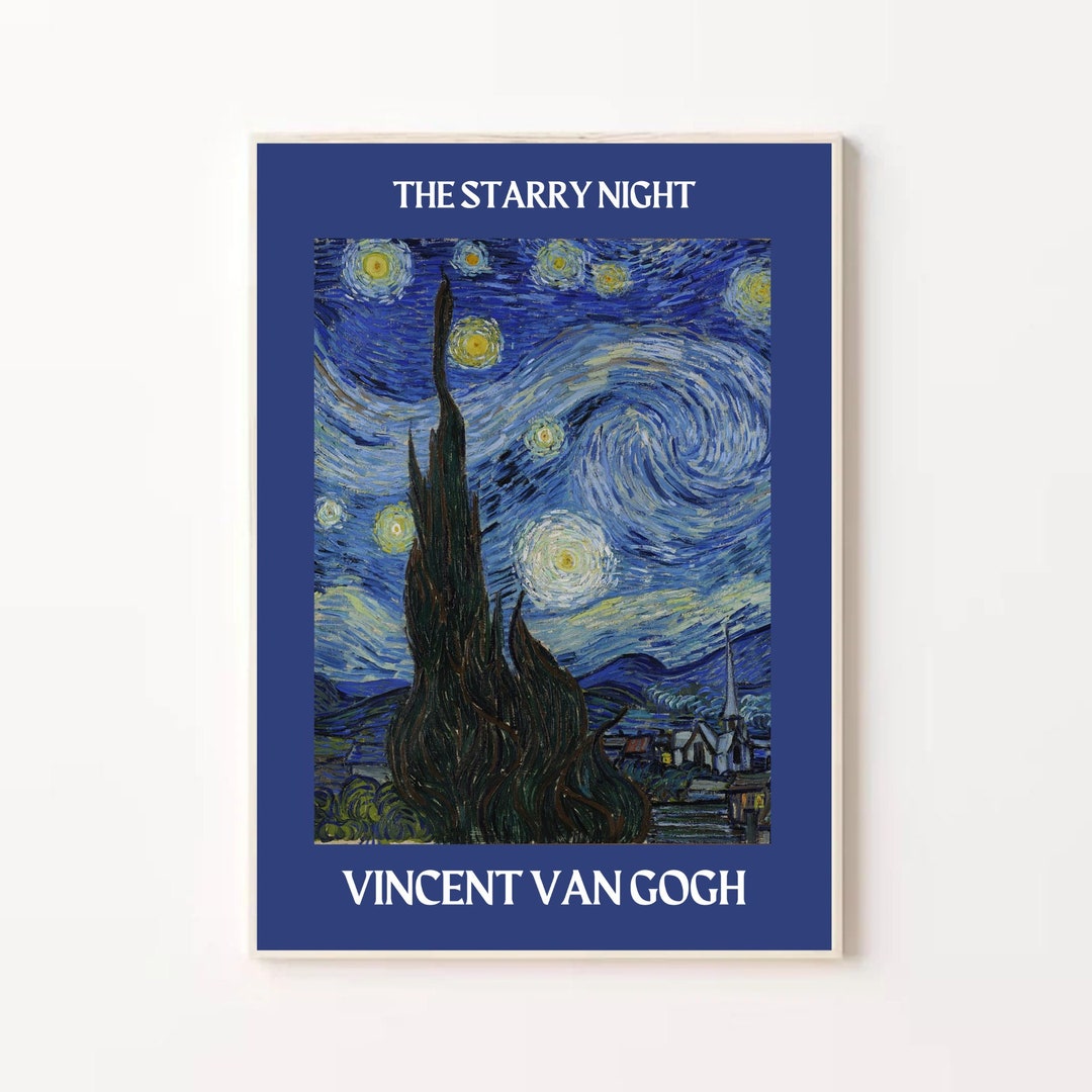Vincent Van Gogh the Starry Night Poster, DIGITAL DOWNLOAD, A4 Print ...