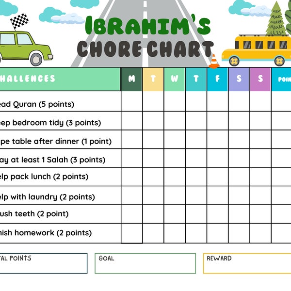 Muslim Reward Chart for Kids - Etsy