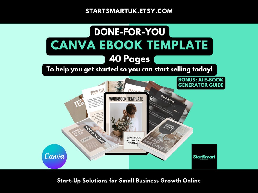 Canva Ebook Templates Bundle, Canva Workbook Template With Master ...